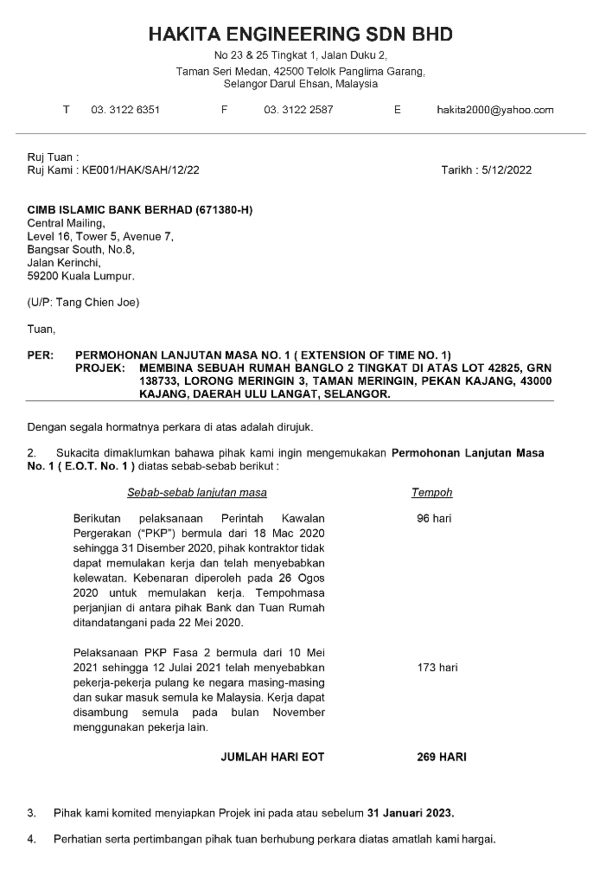 Surat EOT Bukit Meringin Kajang Aimanudin - Pendidikan Moral - Studocu