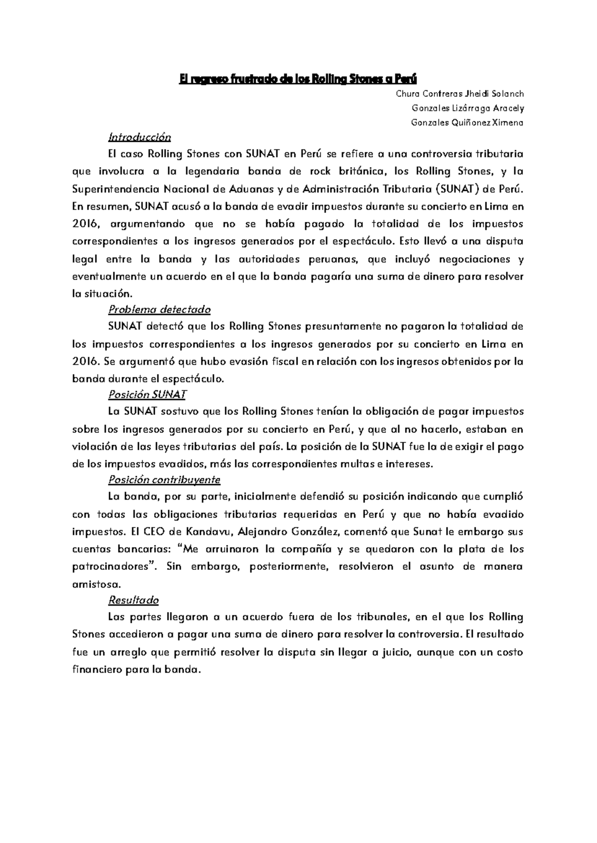 Auditoria Tributaria - El regreso frustrado de los Rolling Stones a ...