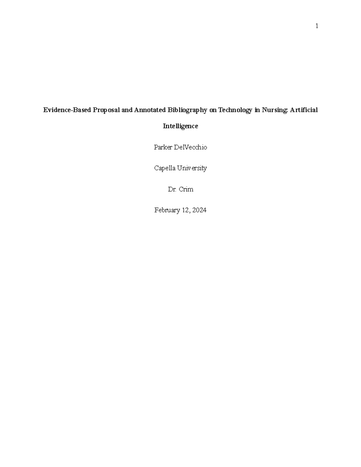 Annotated bibliography 4040 - Evidence-Based Proposal and Annotated ...