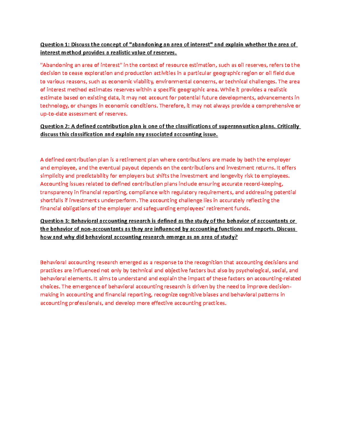 Question 1 - Answer - Question 1: Discuss the concept of "abandoning an ...