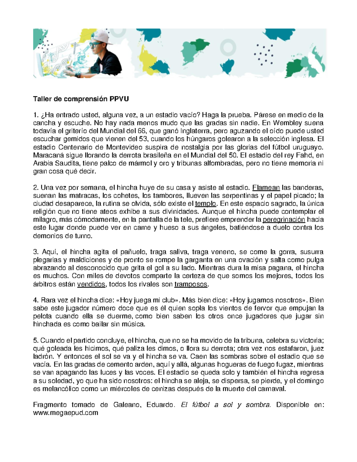 Taller de comprensión el fútbol con respuestas - Taller de comprensión ...