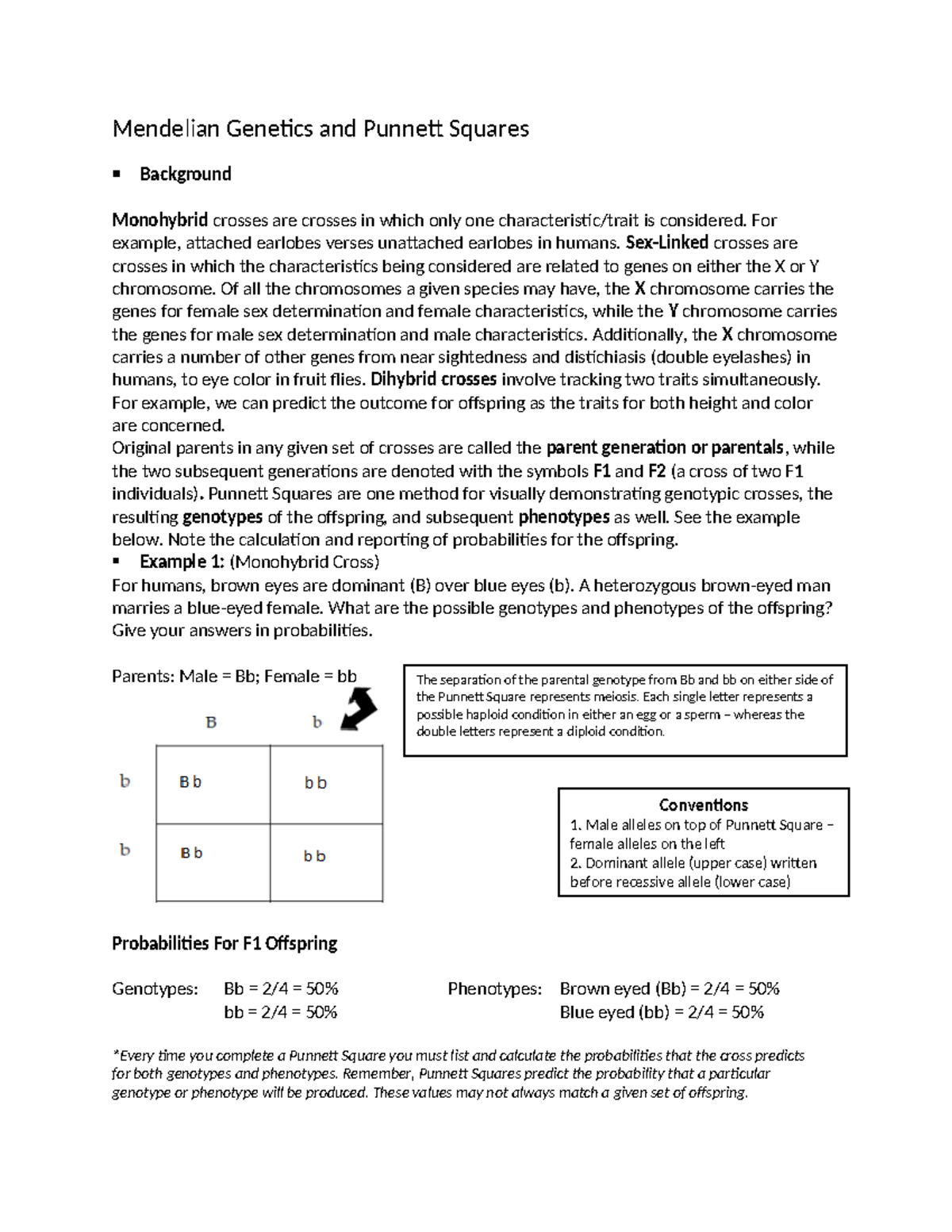 Mendelian-Genetics-and-Punnett-Squares answers - Mendelian Genetics and ...