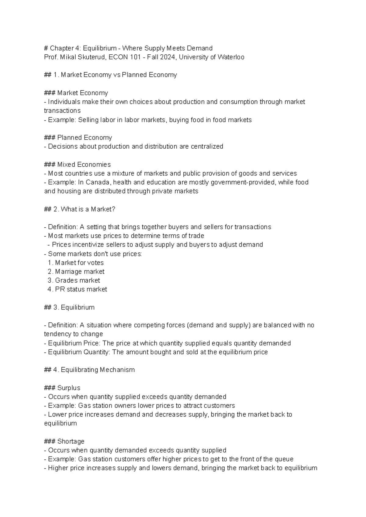 # Chapter 4 Equilibrium - Where Supply Meets Demand - Chapter 4 ...
