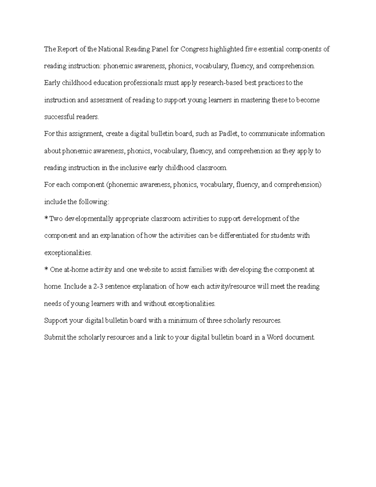 Instructions 2 - Perfect work - The Report of the National Reading ...