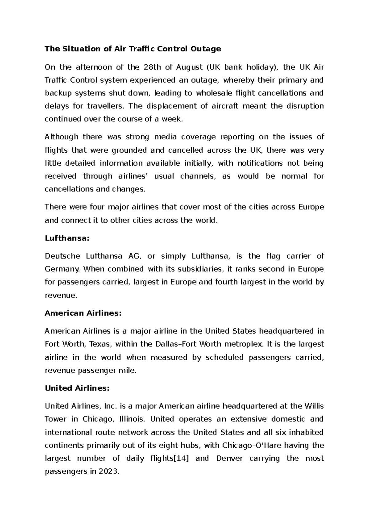 Airtraffic Case - about mkt - The Situation of Air Traffic Control ...