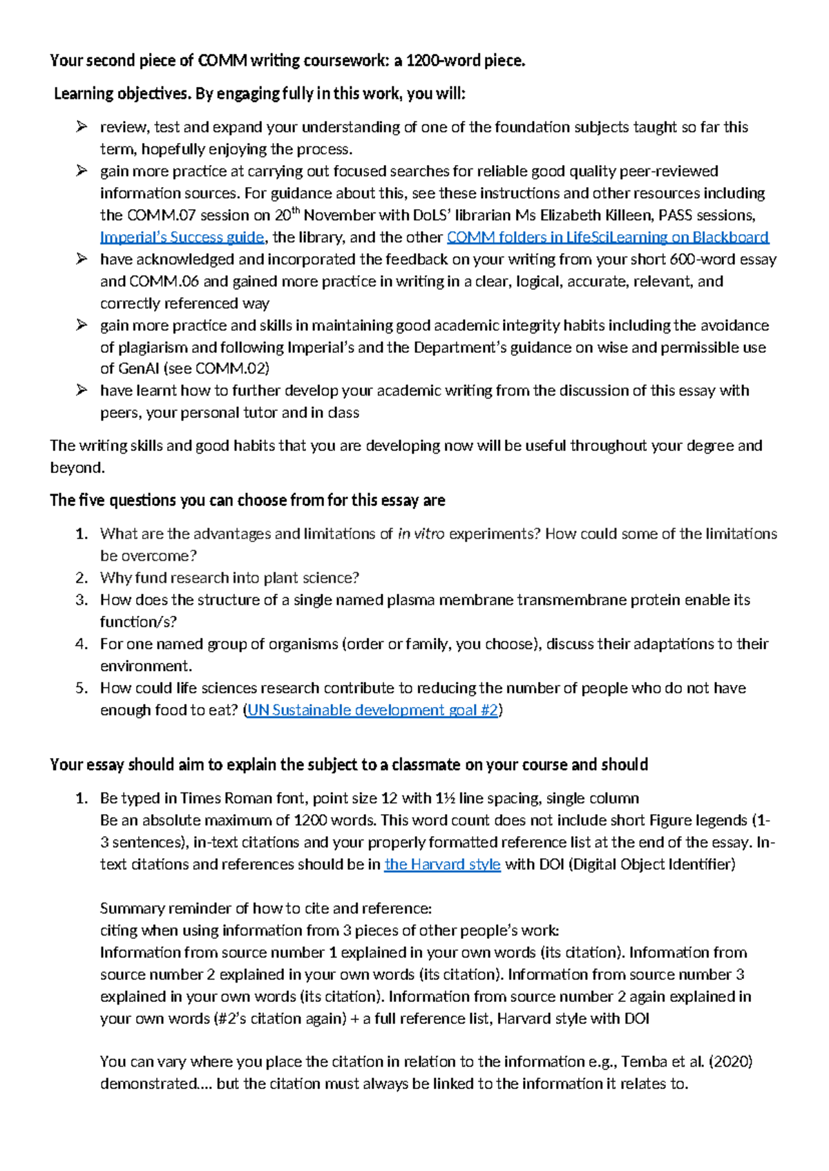 COMM.06 Instructions COMM writing task 2 1200 word piece 2024 5 - Your ...