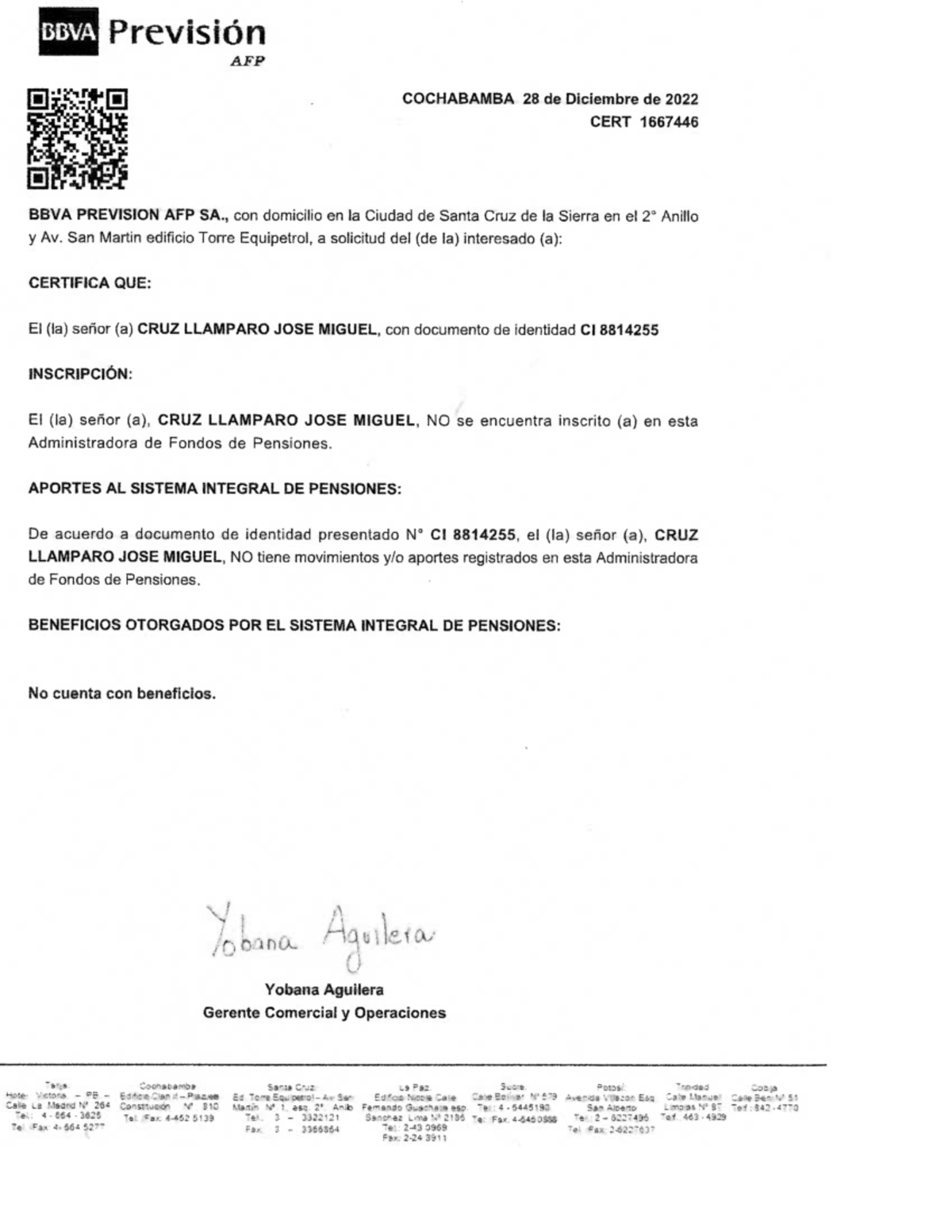 AFP 2 - Apuntes - BBVA Previsión AFP COCHABAMBA 28 de Diciembre de 2022 ...
