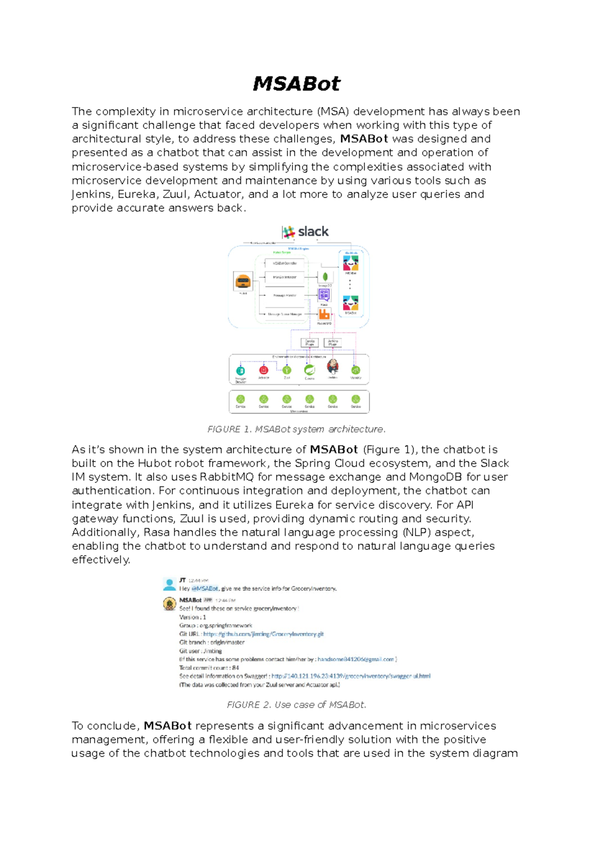 MSABot literature review - MSABot The complexity in microservice architecture (MSA) development ...