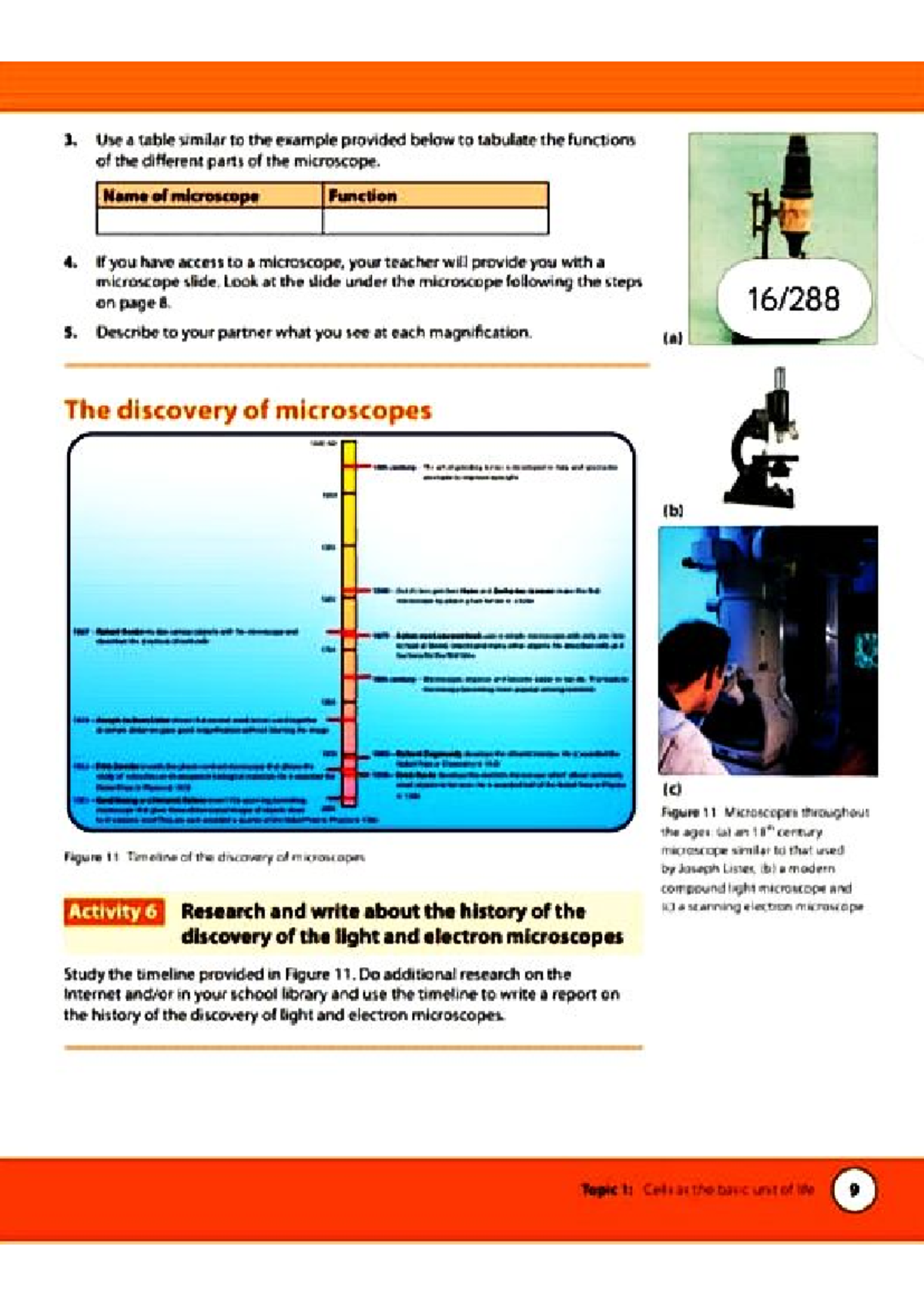 Microscope - The - 3. Use a table similar to the example provided below ...