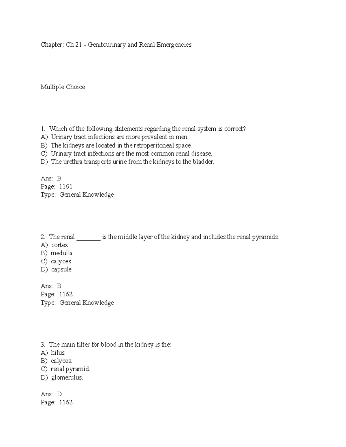Ch 21 - Genitourinary and Renal Emergencies - Chapter: Ch 21 ...
