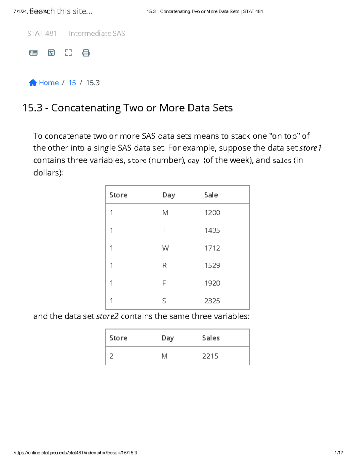 15.3 - Concatenating Two or More Data Sets STAT 481- Desktop-T480SEG ...