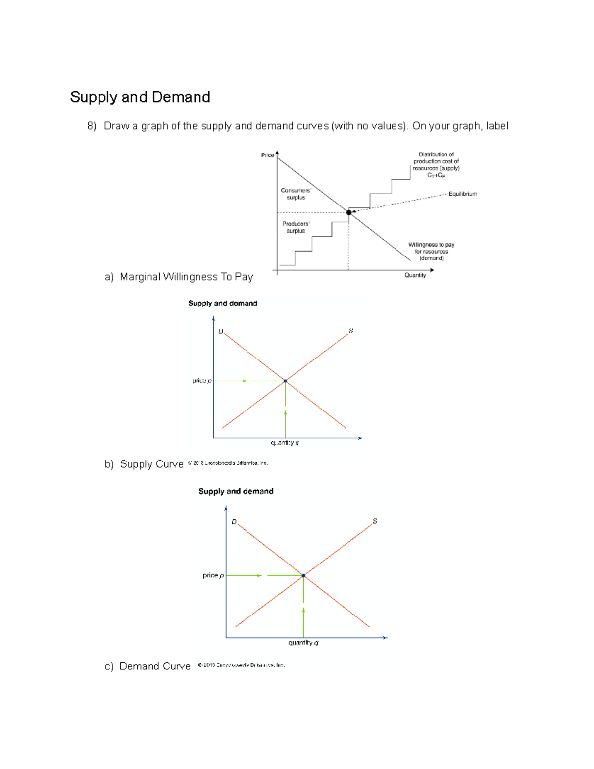 Supply and Demand - Midterm 1 review for ENSTU 280 - Supply and Demand ...