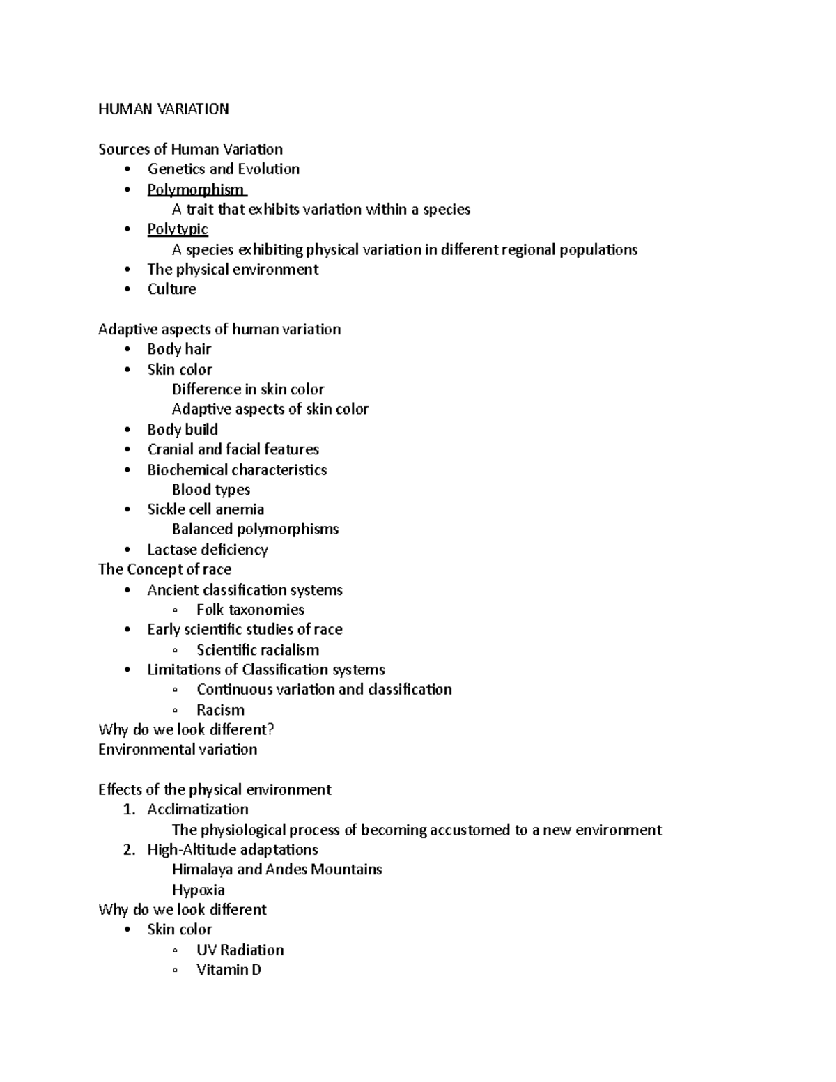 Human Variation - jones - HUMAN VARIATION Sources of Human Variation ...