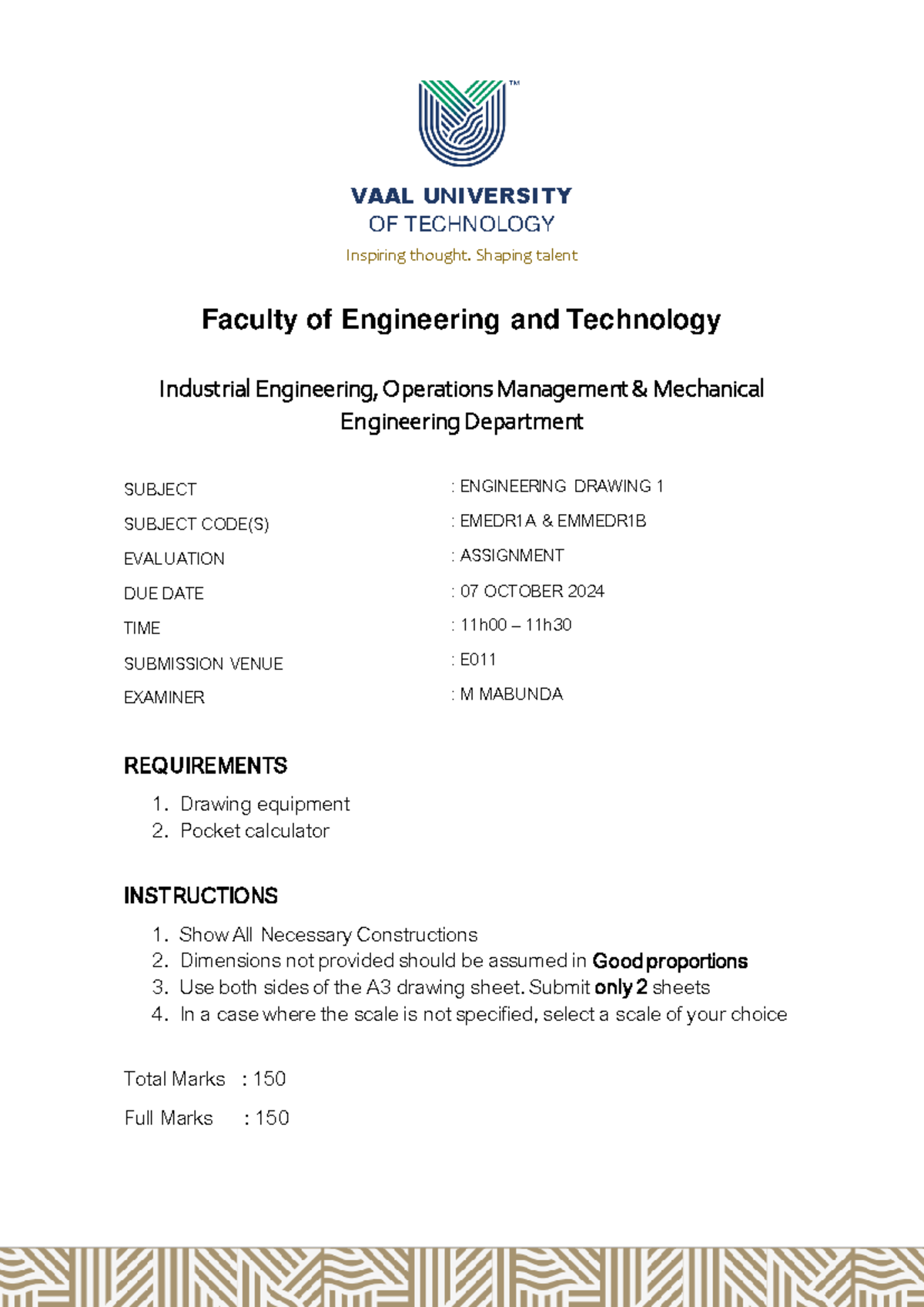 Engineering Drawing Assignment-2 - SUBJECT SUBJECT CODE(S) EVALUATION ...