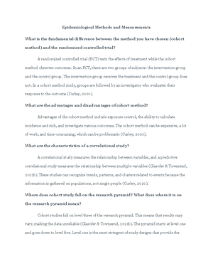 Week 7 concept map - Population Health, Epidemiology, & Statistical ...