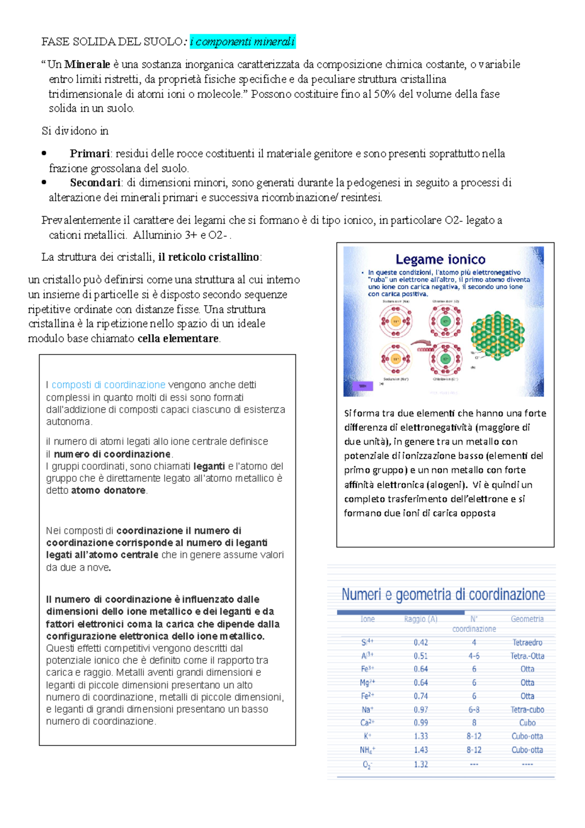 Componenti minerali del suolo - FASE SOLIDA DEL SUOLO: i componenti ...