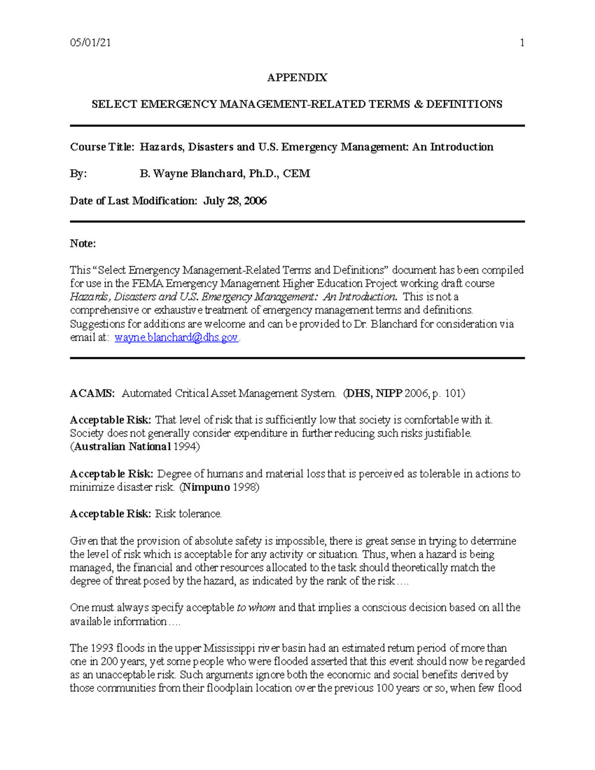 Appendix - select em-related terms and definitions - 05/01/19 1 ...