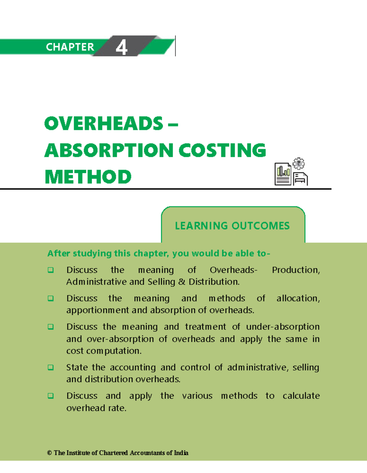 Overheads-Absorption- Costing Methods tutorial work - LEARNING OUTCOMES ...