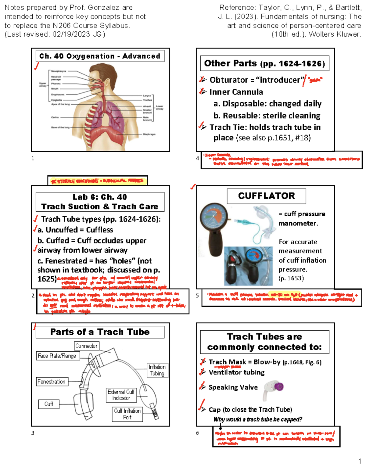 Lab-6.O2 Adv - oxygenation lab notes summed up - ####### Notes prepared ...