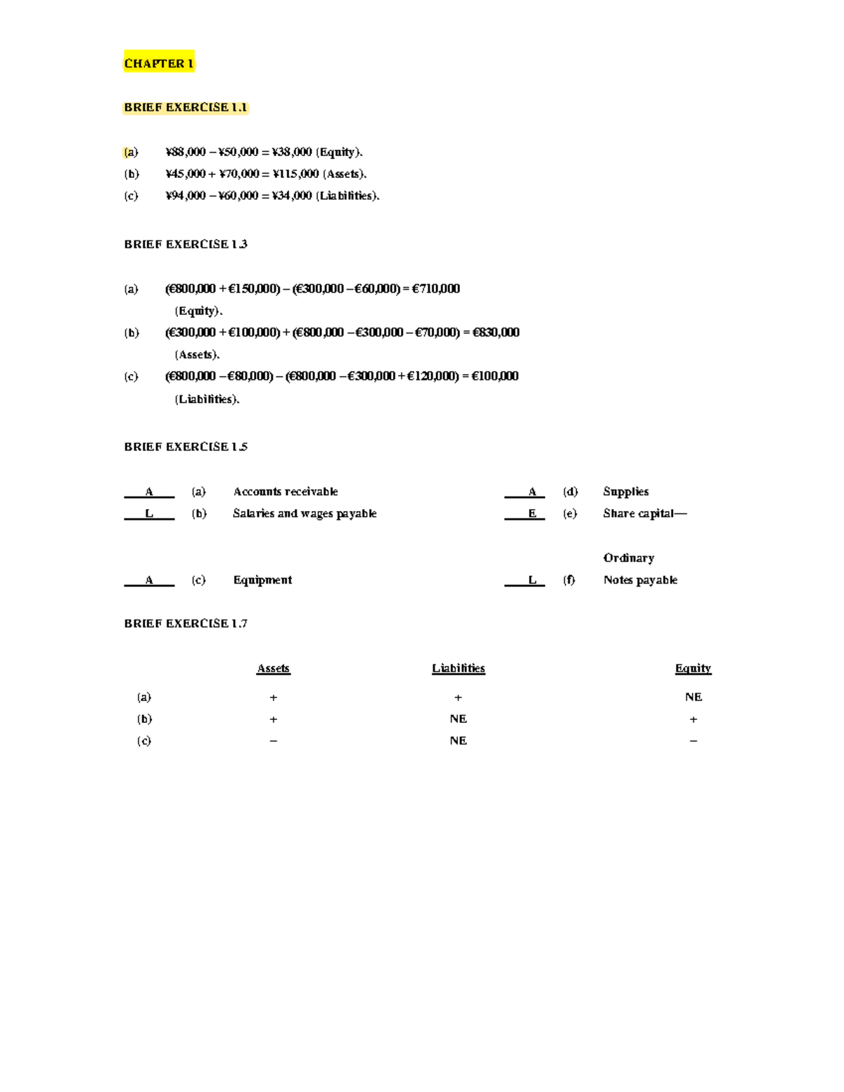 Solutions for Selected exercises for Chapter 1 - CHAPTER 1 BRIEF ...