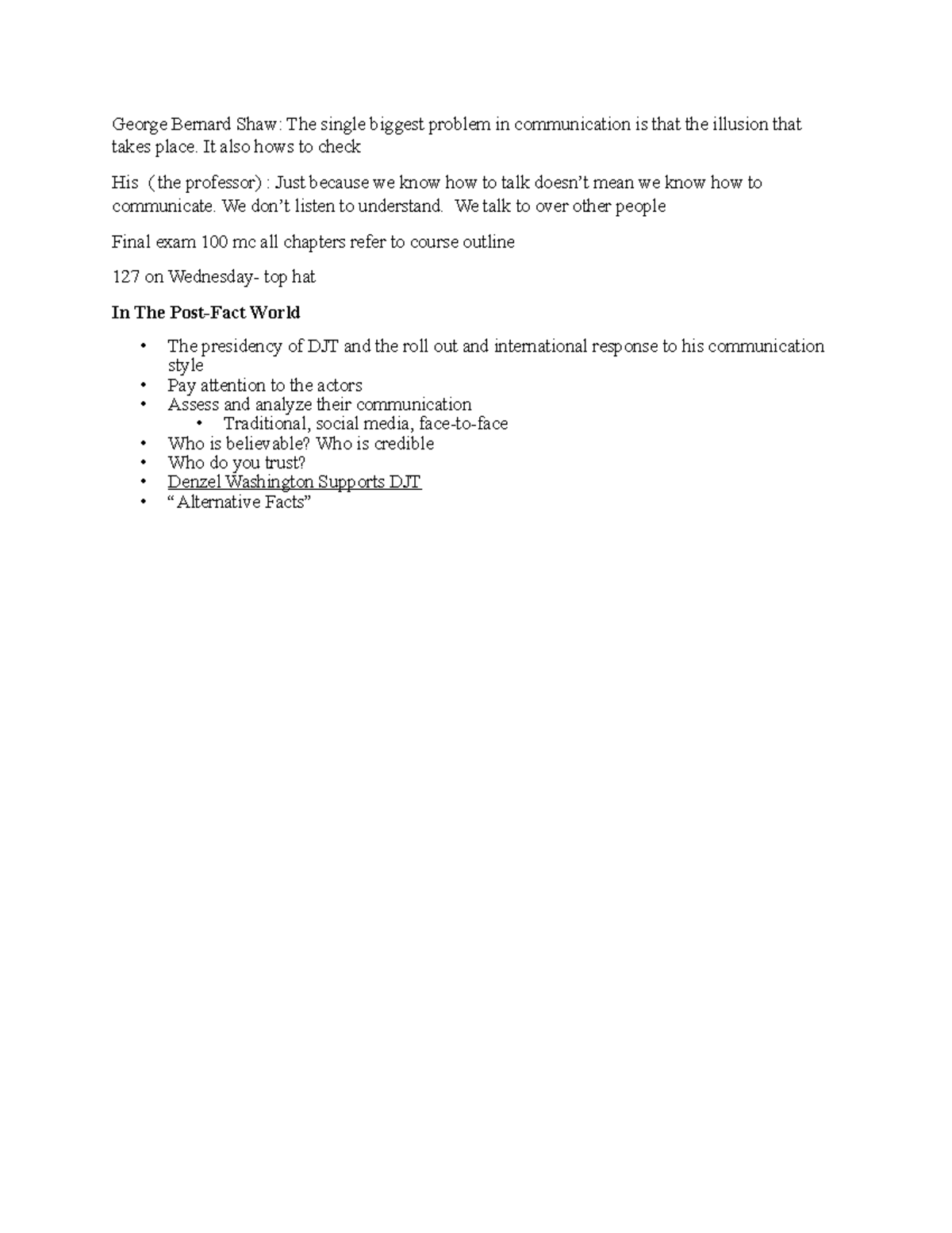 Lecture 1 - ch 1 - George Bernard Shaw: The single biggest problem in ...