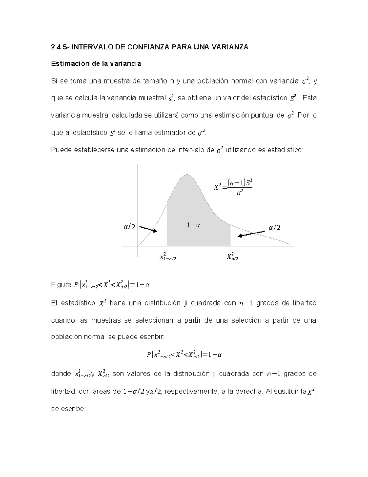 Intervalo de confianza para varianzas y razón de dos varianzas - 2.4 ...