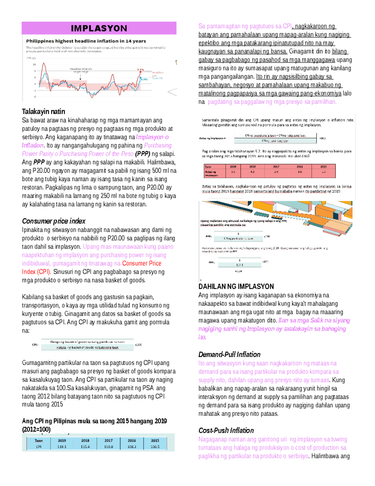 Implasyon - IMPLASYON Talakayin natin Sa bawat araw na kinahaharap ng ...