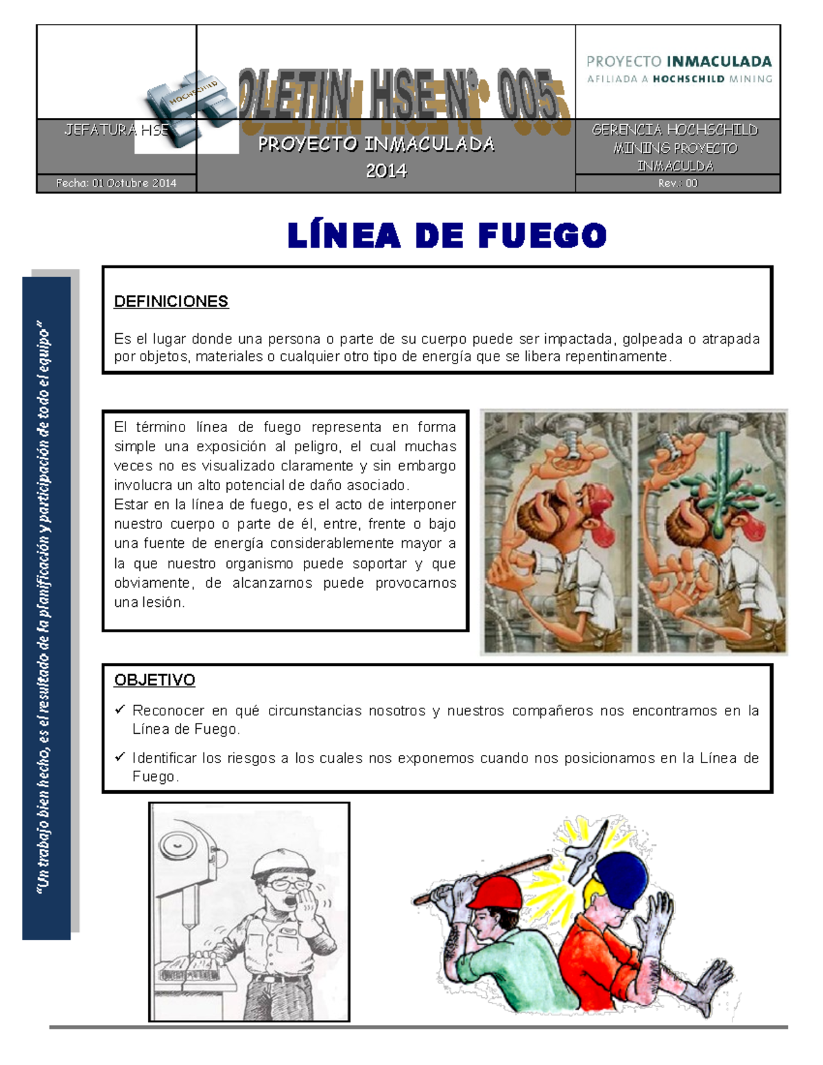 439504947 Charla Linea de Fuego - JEFATURA HSEJEFATURA HSE PROYECTO ...