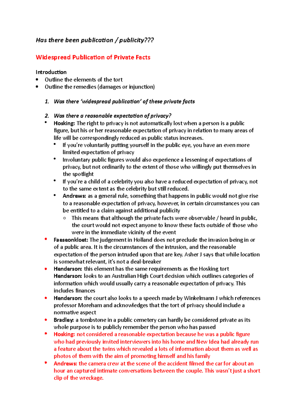 Privacy Opinion Structure LAWS101 2021 - Has there been publication ...