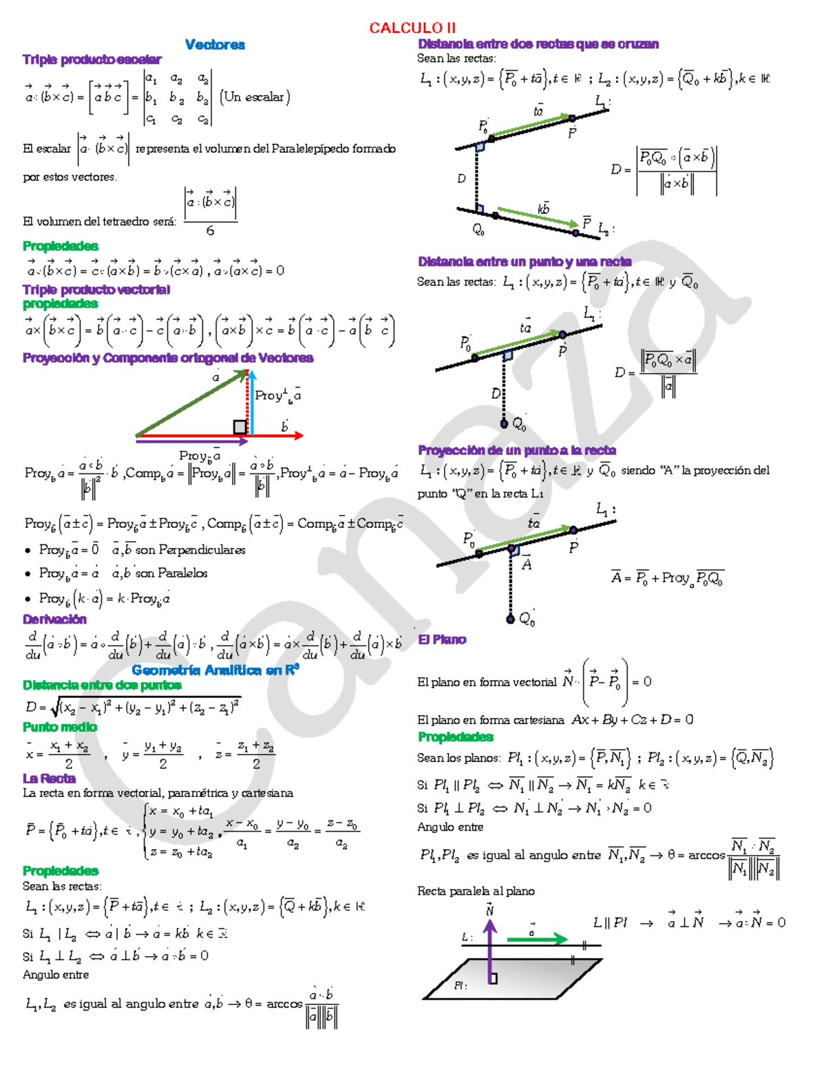 FOR CAL II 1P - CALCULO II Vectores Triple producto escalar ( ) 1 2 3 1 ...