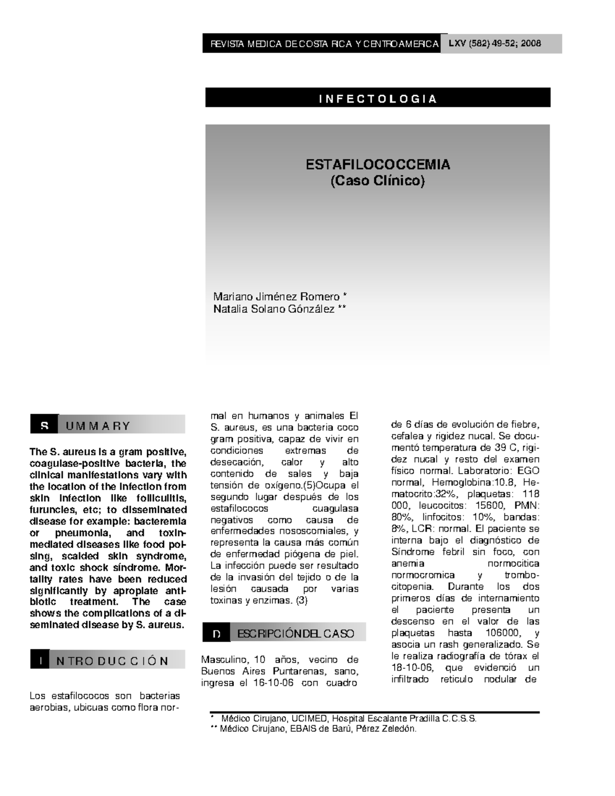 Estafilococos Y BACTERIAS MICR - REV ISTA M EDIC A DE C O STA RIC A Y C ...