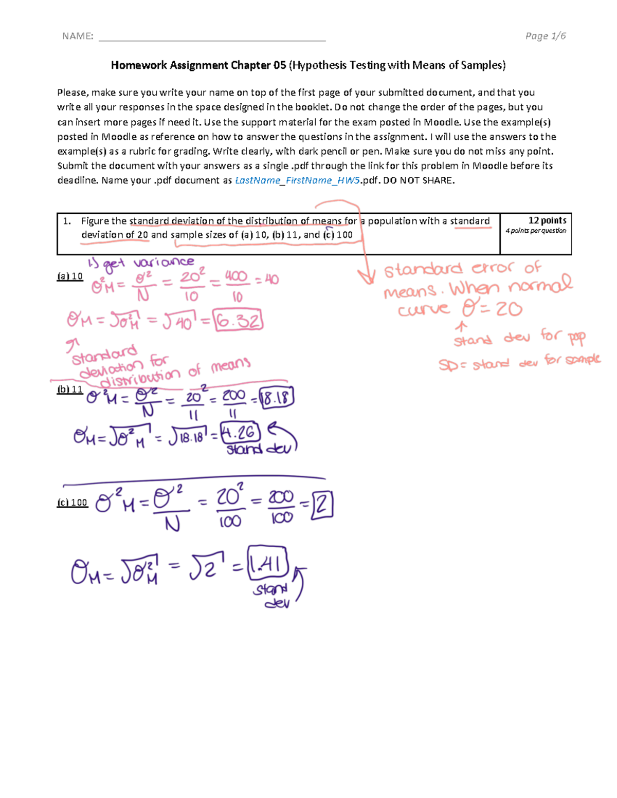 Homework Assignment for Chapter 05 - Online - NAME ...