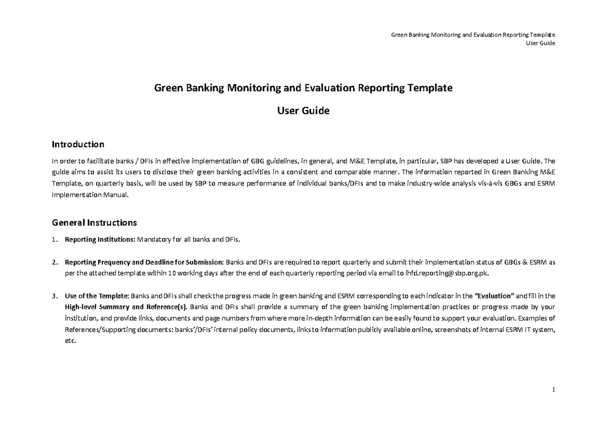 Green Banking ME User Guide - User Guide Green Banking Monitoring and ...