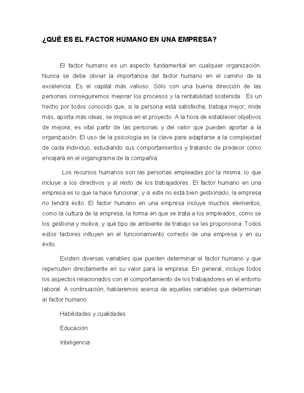 QUÉ ES EL Factor Humano EN UNA Empresa - ¿QUÉ ES EL FACTOR HUMANO EN UNA EMPRESA? El factor ...