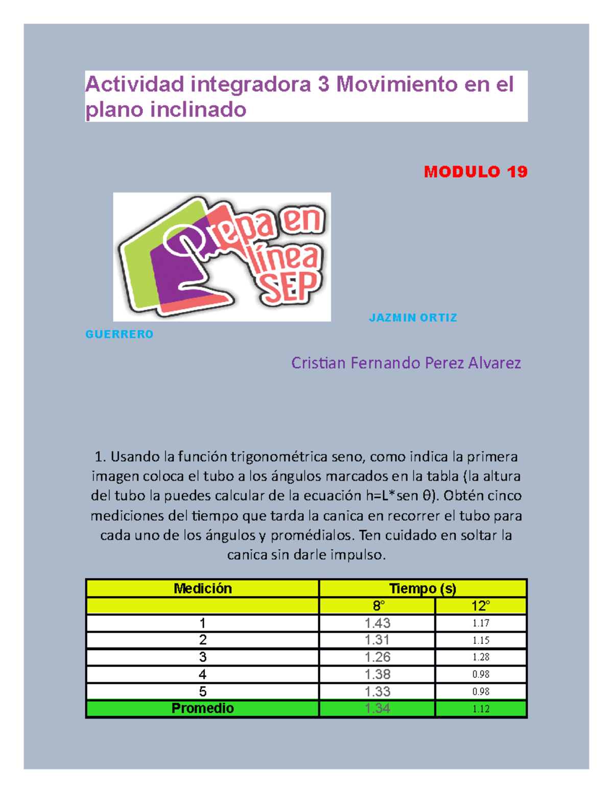 Perez Alvarez Fernando M19S2AI3 - Actividad integradora 3 Movimiento en ...