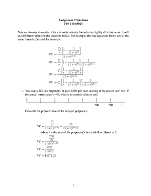 Assignment 1 Solutions - Assignment 1 Solutions FIN 3134/ Suppose that ...
