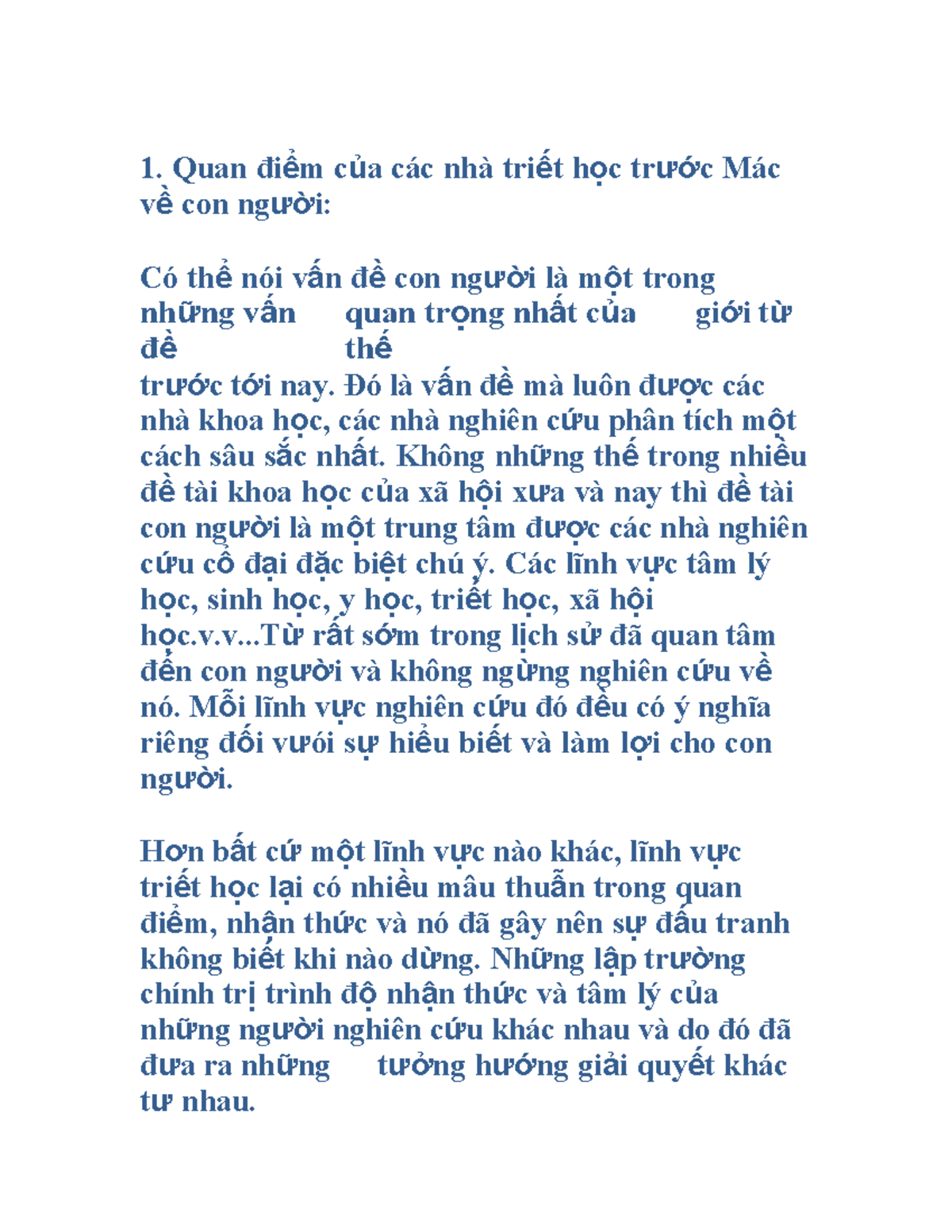 Quan điểm của các nhà triết học trước Mác về con người 182556 - Quan ...