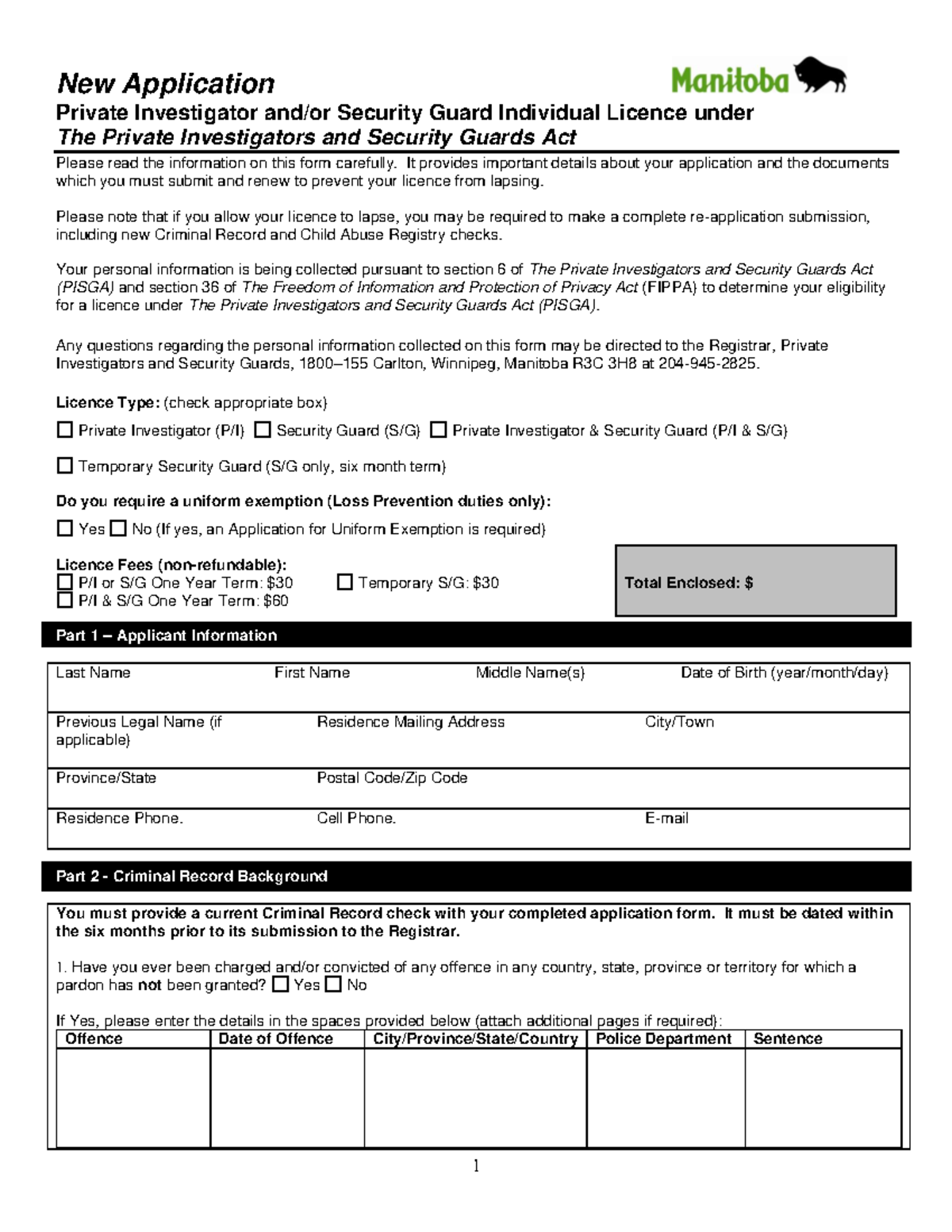 Applicationfor individual license new - New Application Private ...