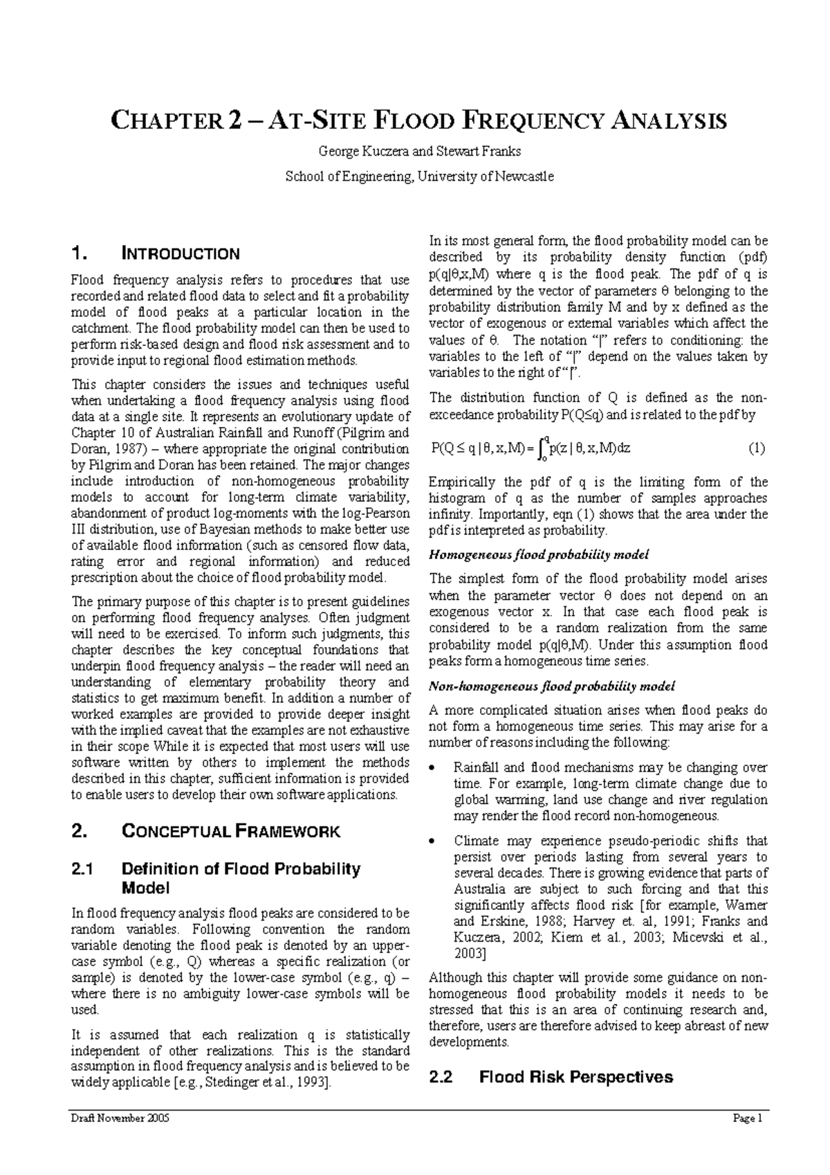 Arr FFAChapter- Assignment 1 - CHAPTER 2 – AT-SITE FLOOD FREQUENCY ...