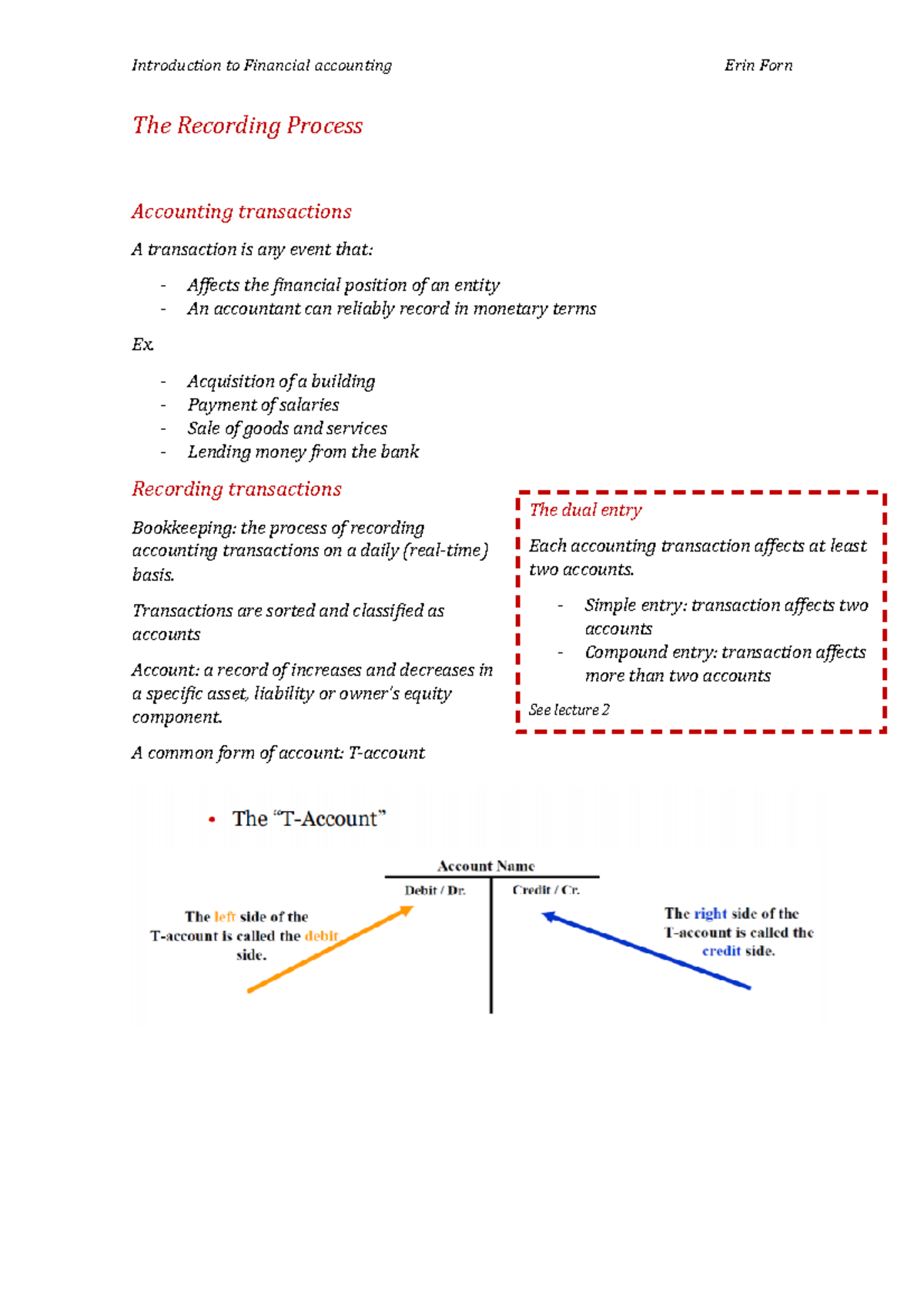 4 The recording process and Activities - The Recording Process ...