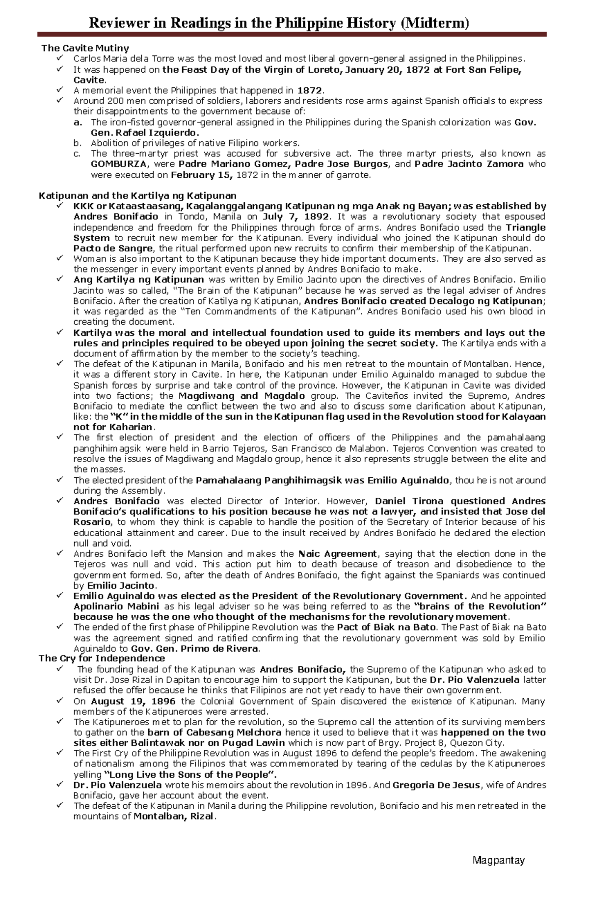 Midterm Reviewer in Readings In The Philippine History - Reviewer in ...