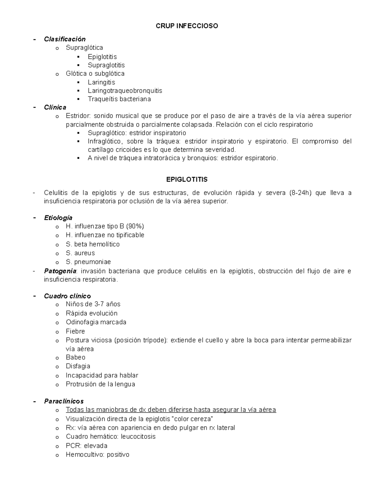 Clase de CRUP Infeccioso en niños - CRUP INFECCIOSO o Epiglotitis ...