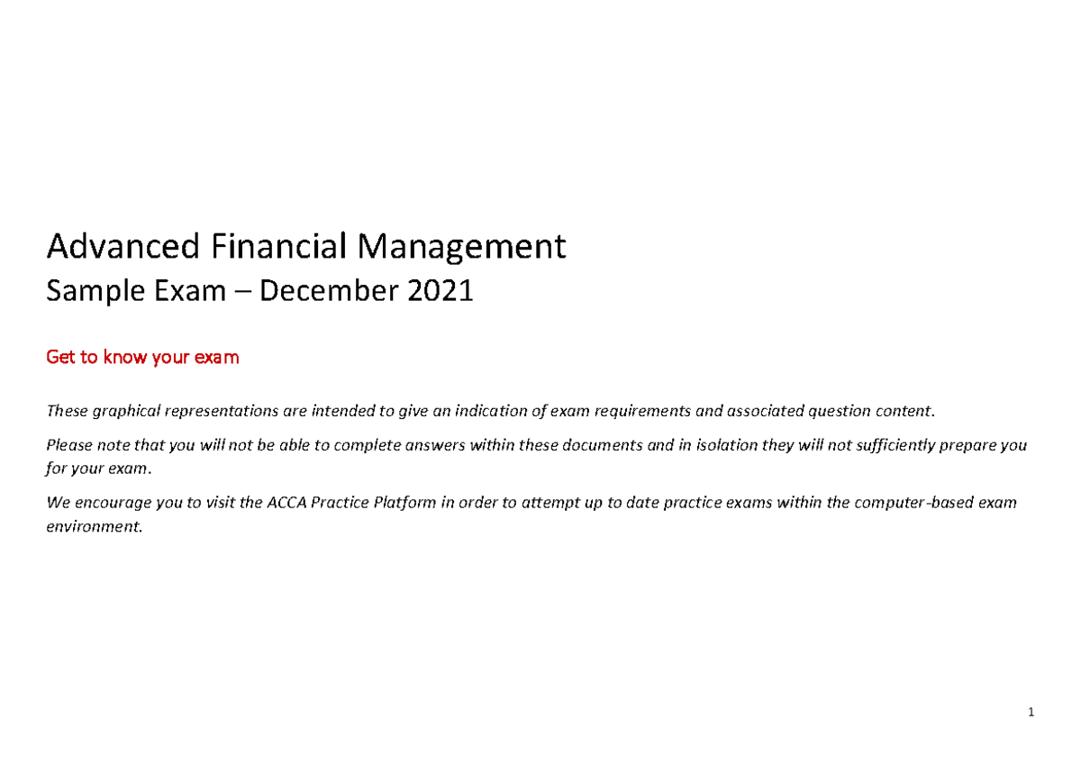 AFM SD21 Qs - pracrice - Advanced Financial Management Sample Exam ...