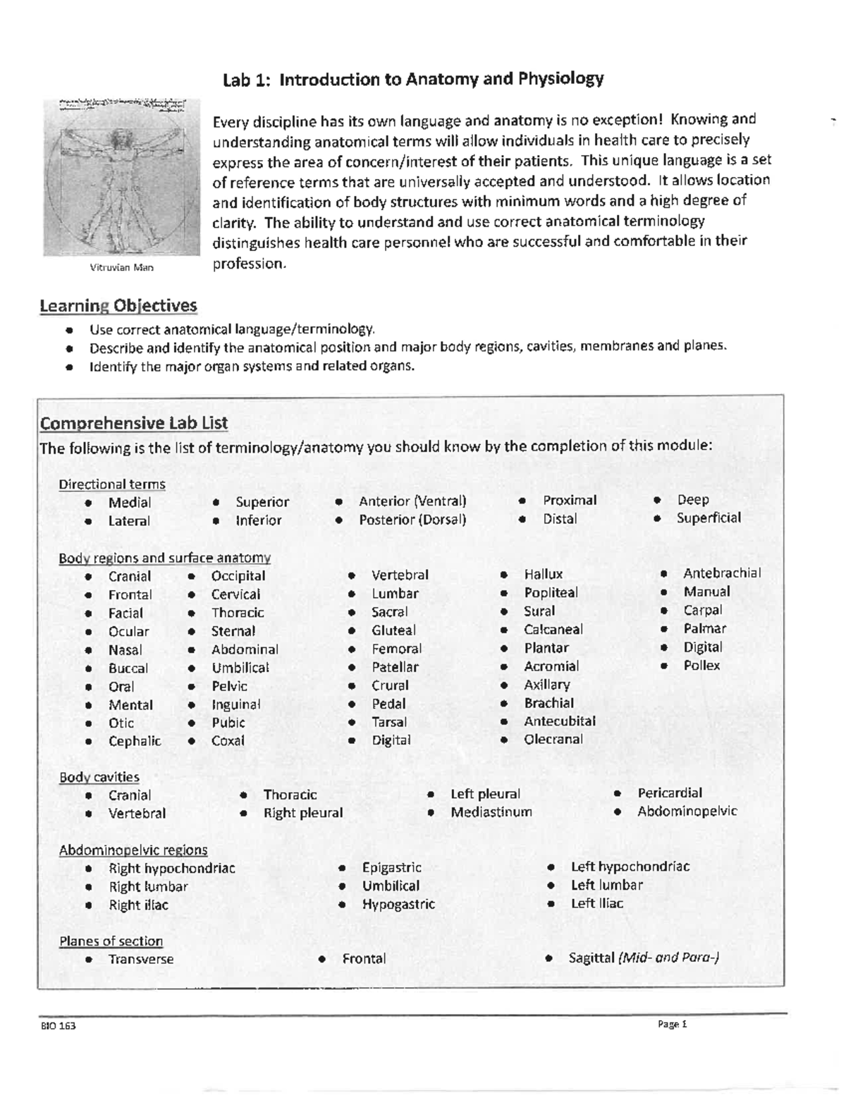 Lab - lab 2 for ap - BIO 168 - Studocu