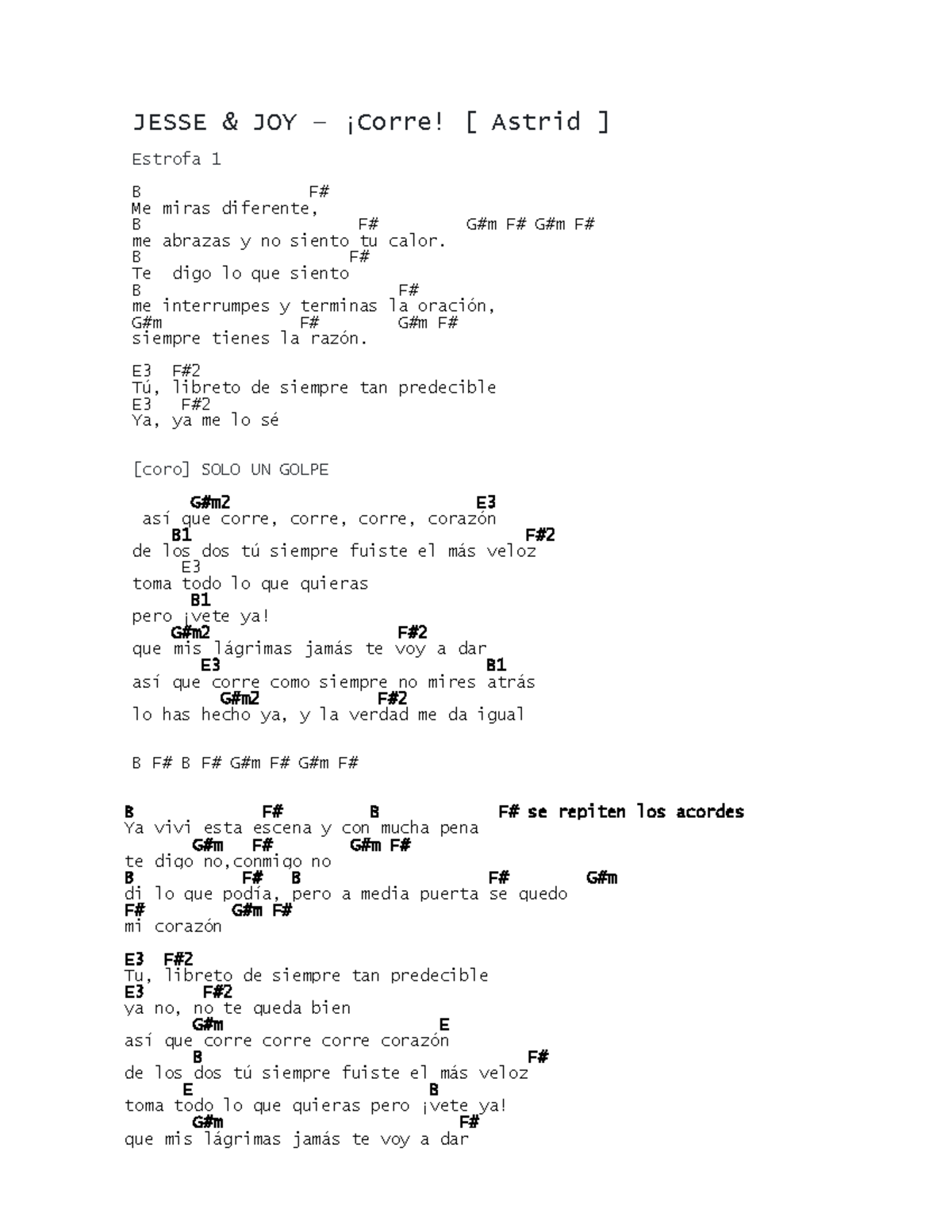 Jesse & JOY – ¡Corre Completa - JESSE & JOY – ¡Corre! [ Astrid ...