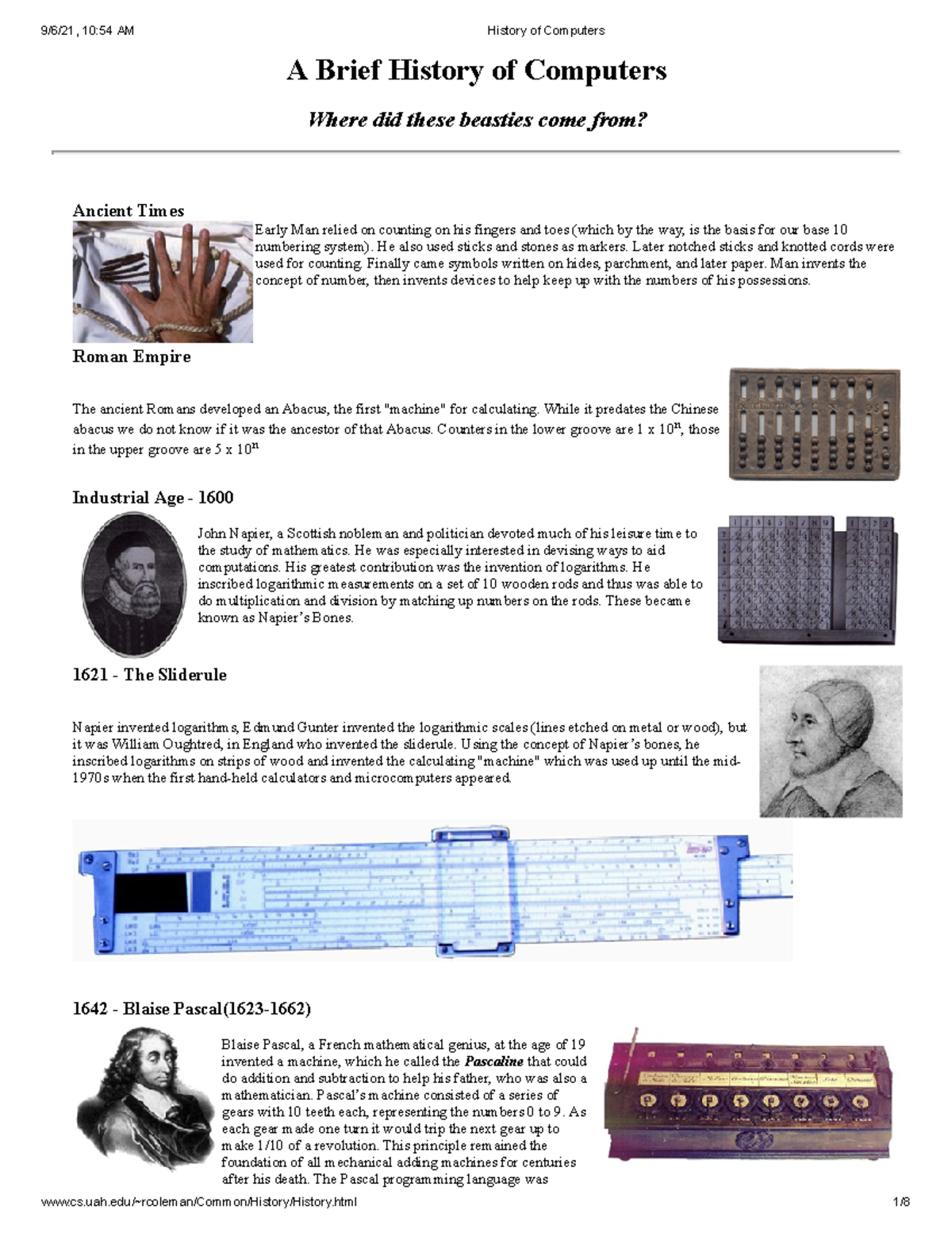 Lesson 2 - History of Computer - A Brief History of Computers Where did ...