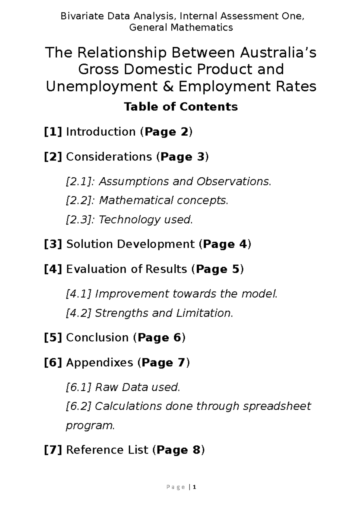 Math IA1 - Bivariate Data analysis - General Mathematics The ...