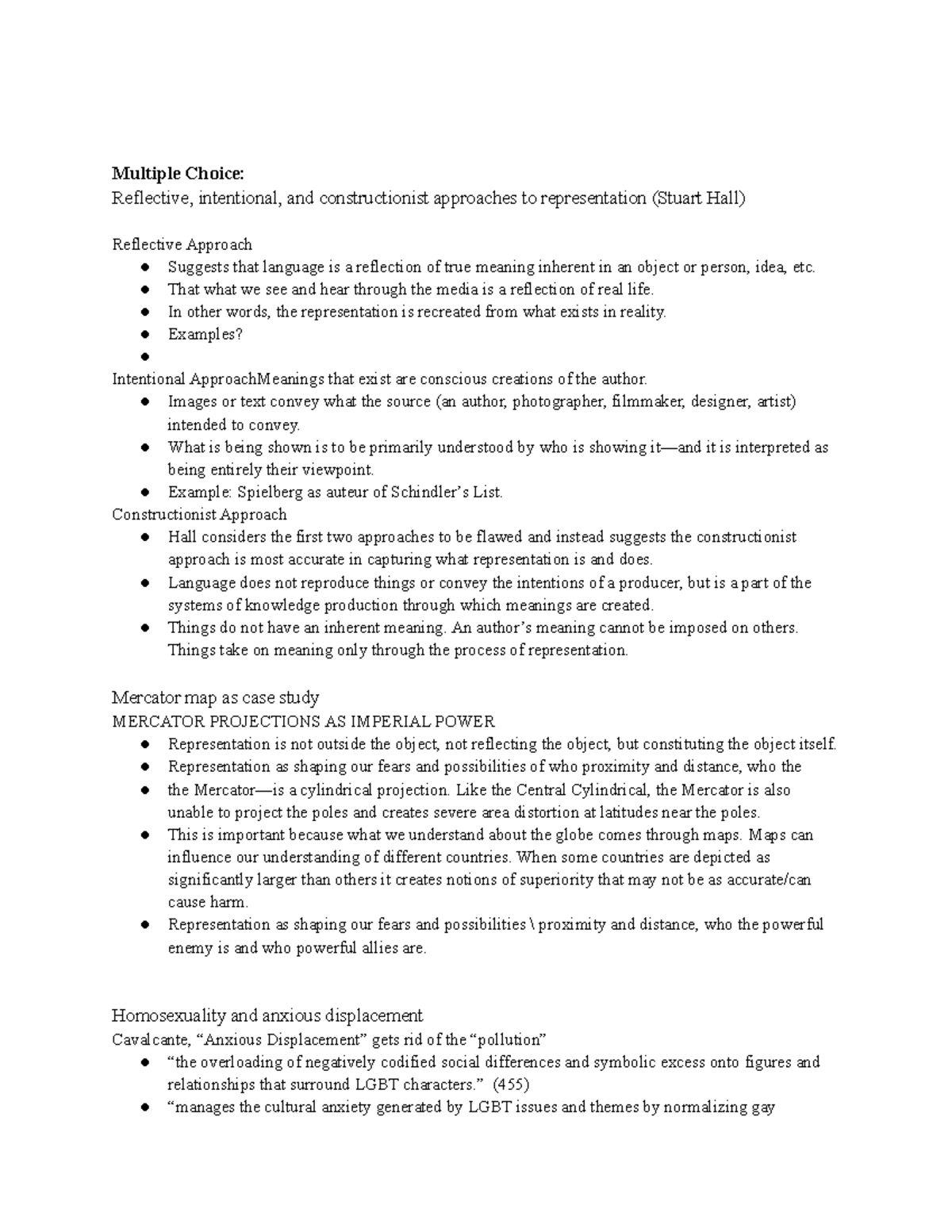 Final Exam Study Session - Multiple Choice: Reflective, intentional ...