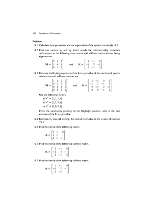 Patrick Paultre Dynamics of structures-53 - Properties of Eigenvalues and Eigenvectors 555 where ...