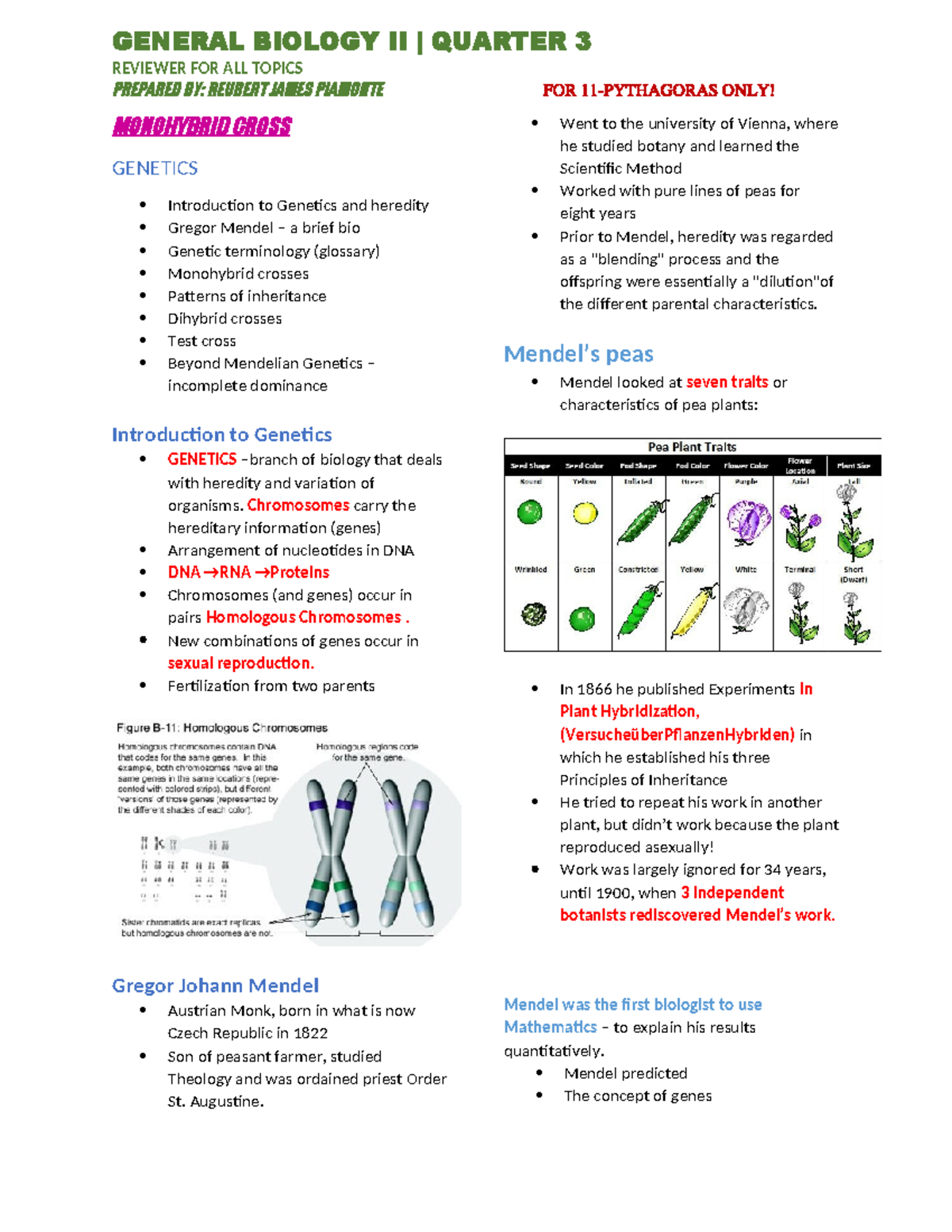 Genbio I Q3 Reviewer - fhj - REVIEWER FOR ALL TOPICS PREPARED BY ...